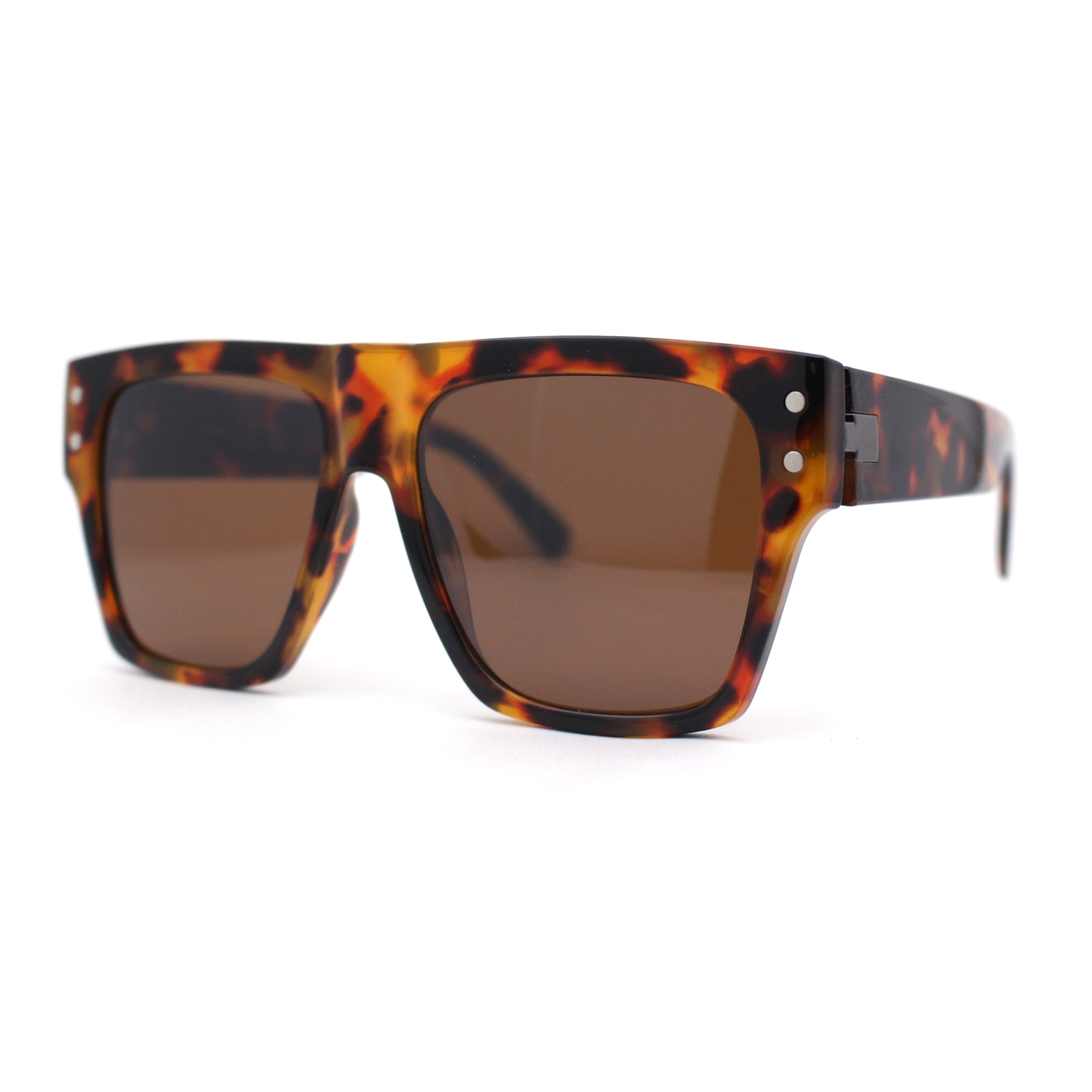 Retro Oversize Thick Plastic Horn Rim Flat Top Mobster Sunglasses ...