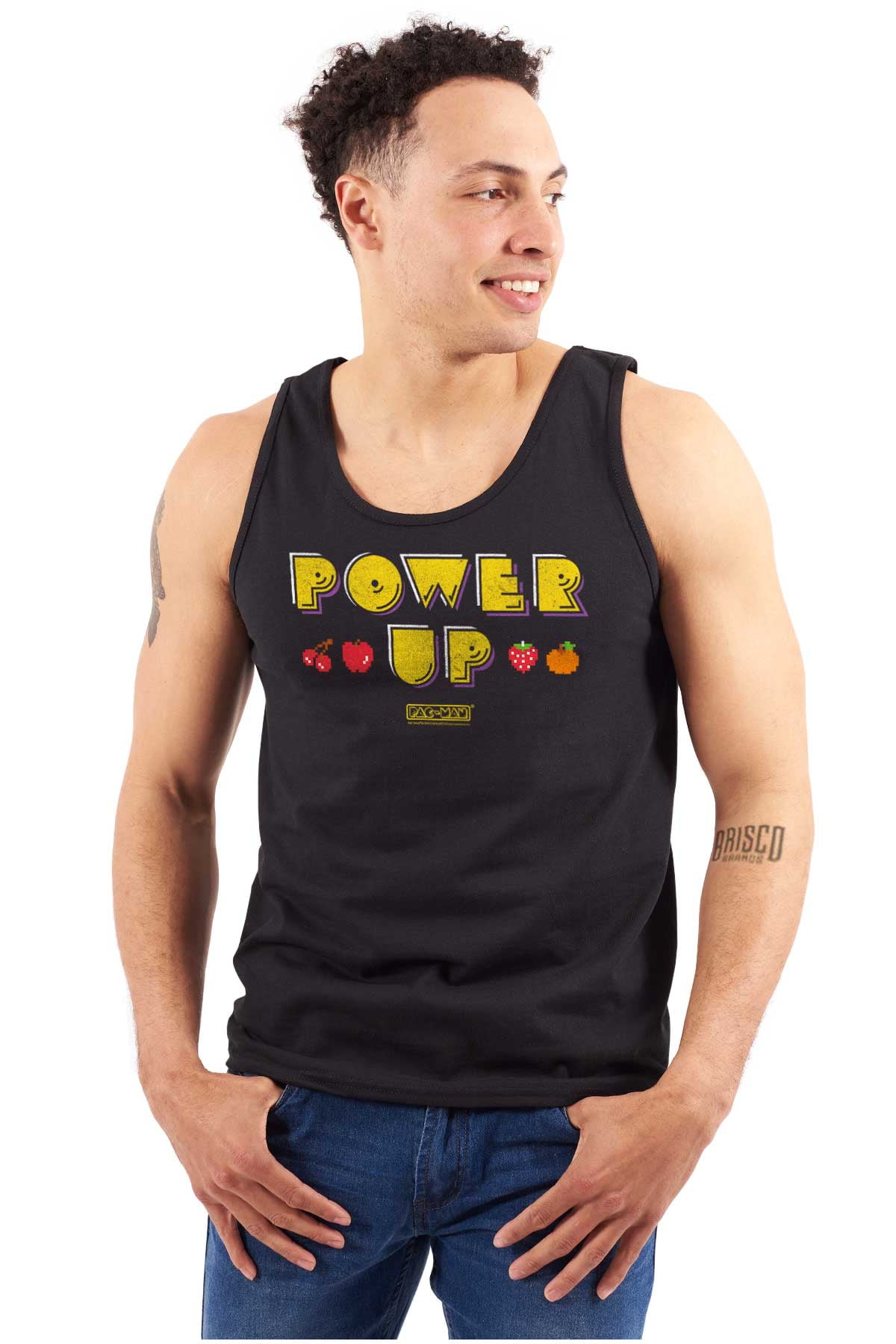 Retro PACMAN Game Power Up Fruit Tank Top T Shirts Men Women Brisco ...
