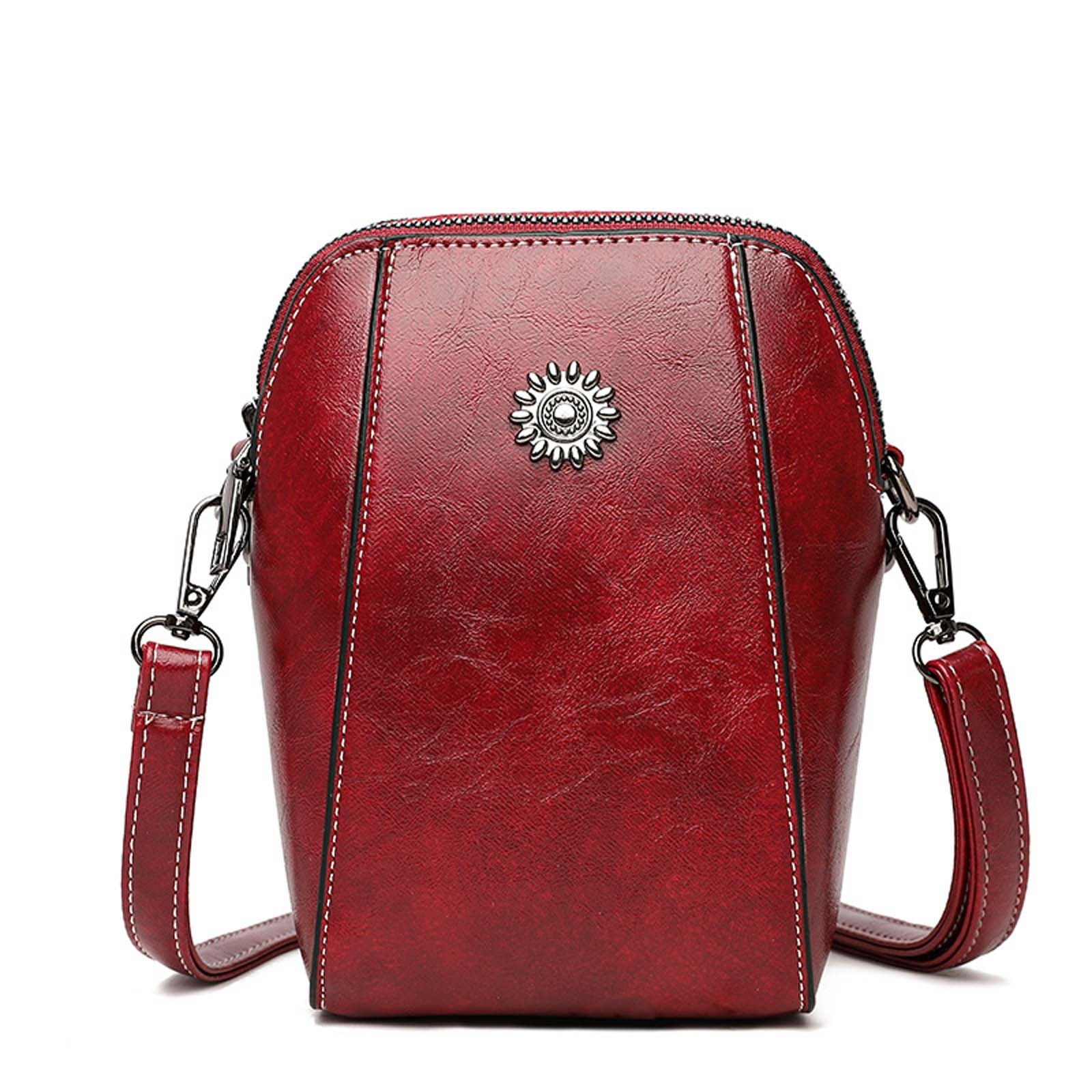 Retro PU Leather Crossbody Handbags for Women, Cellphone Purse ...