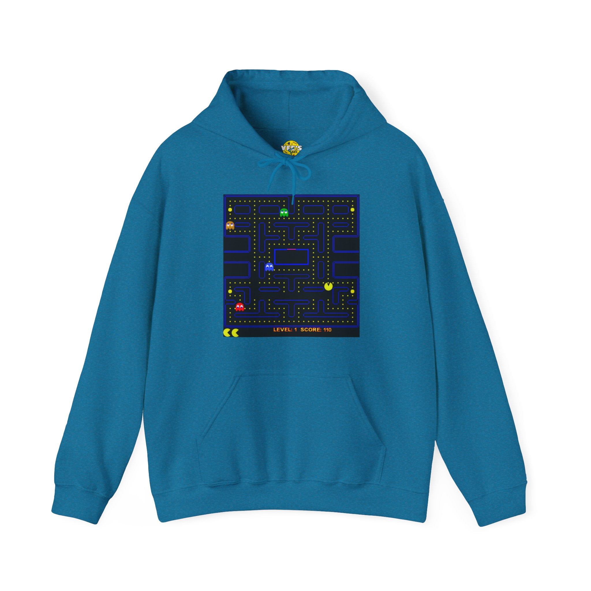 Retro Pac-Man Arcade Game Hoodie, 80s Classic Arcade Gamer Sweatshirt ...