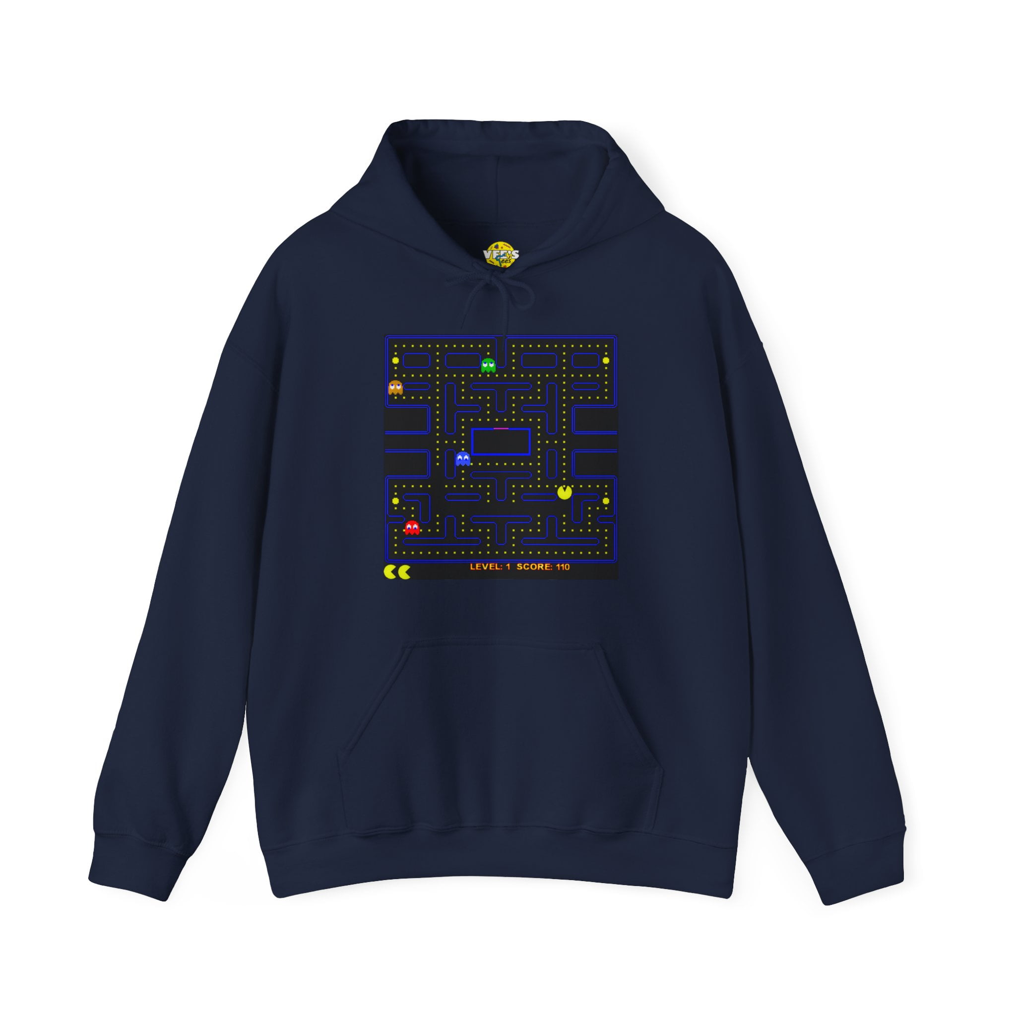 Retro Pac-Man Arcade Game Hoodie, 80s Classic Arcade Gamer Sweatshirt ...