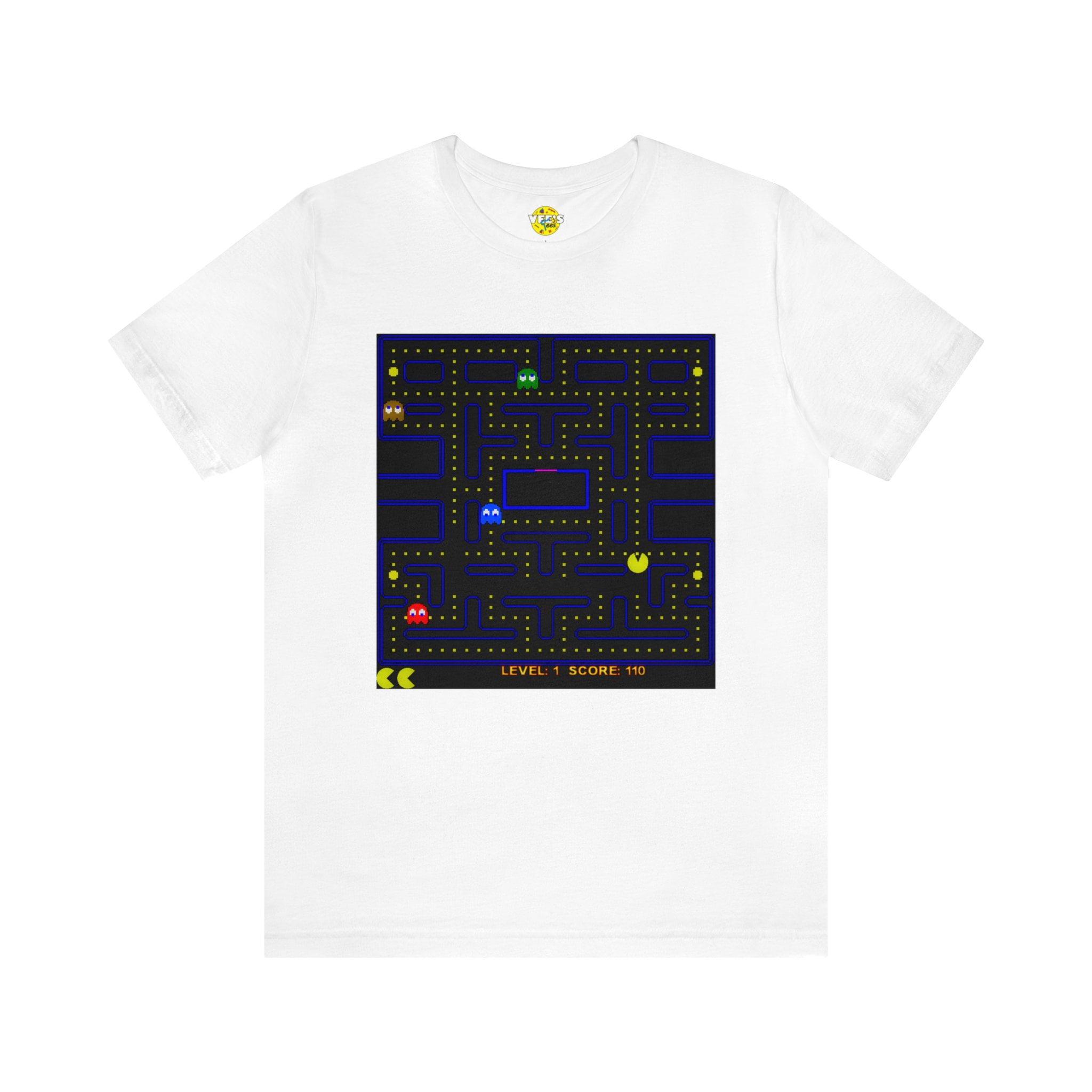 Retro Pac-Man Arcade Game Short Sleeve T-Shirt - Classic Vintage Gamer ...