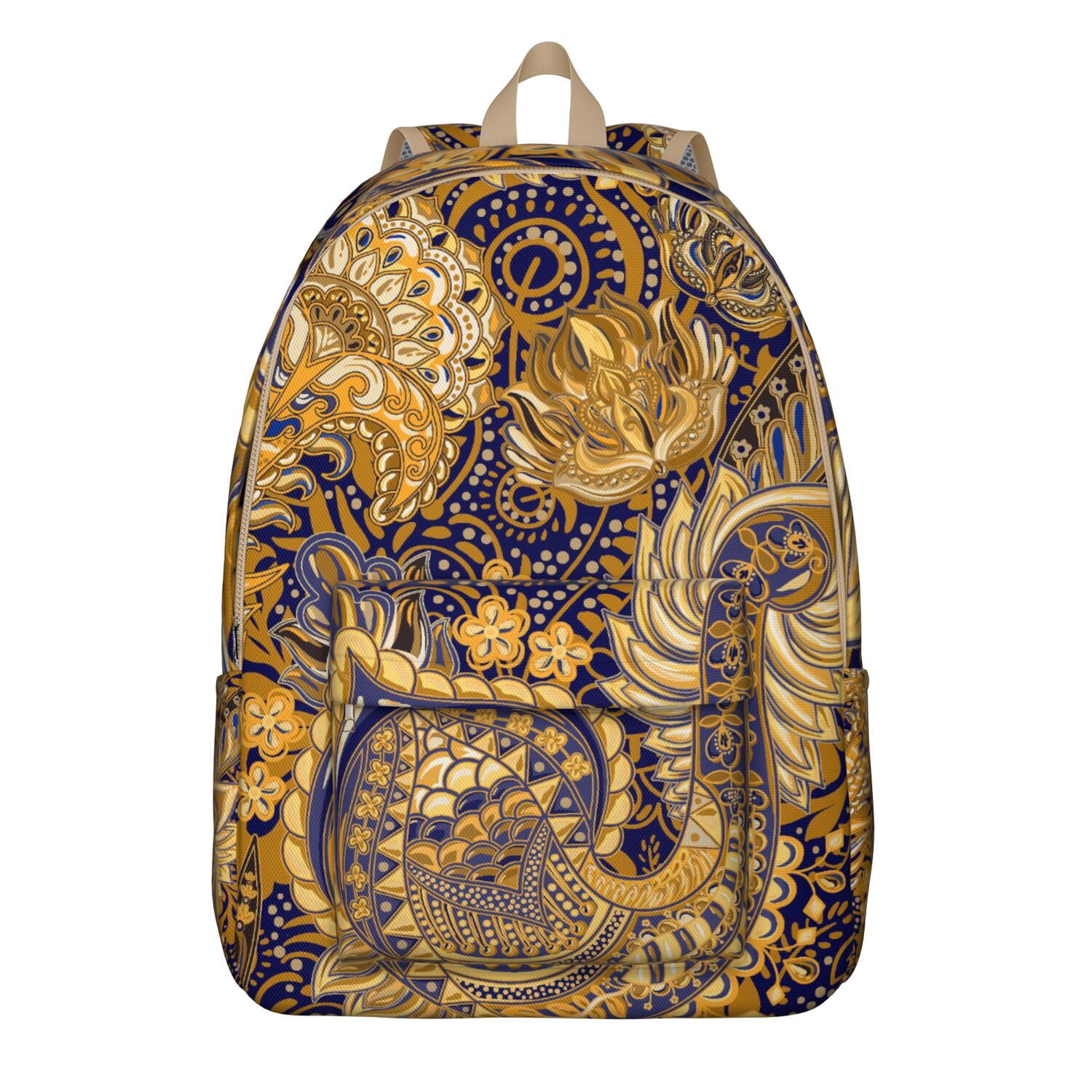 Retro Paisley Backpack Featuring Bohemian Mandala and Artistic Floral ...