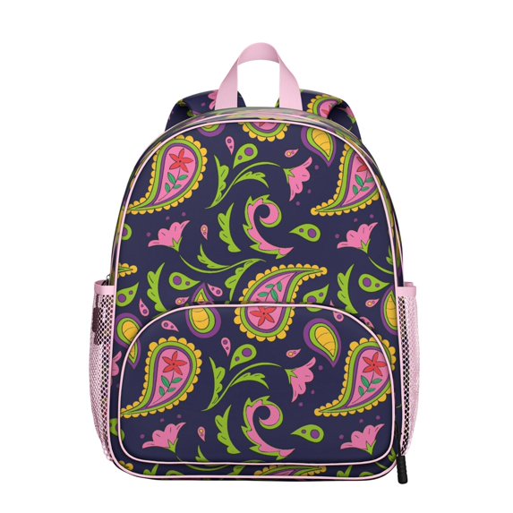 Retro Paisley Floral Backpack - Waterproof Ergonomic School Bag with ...