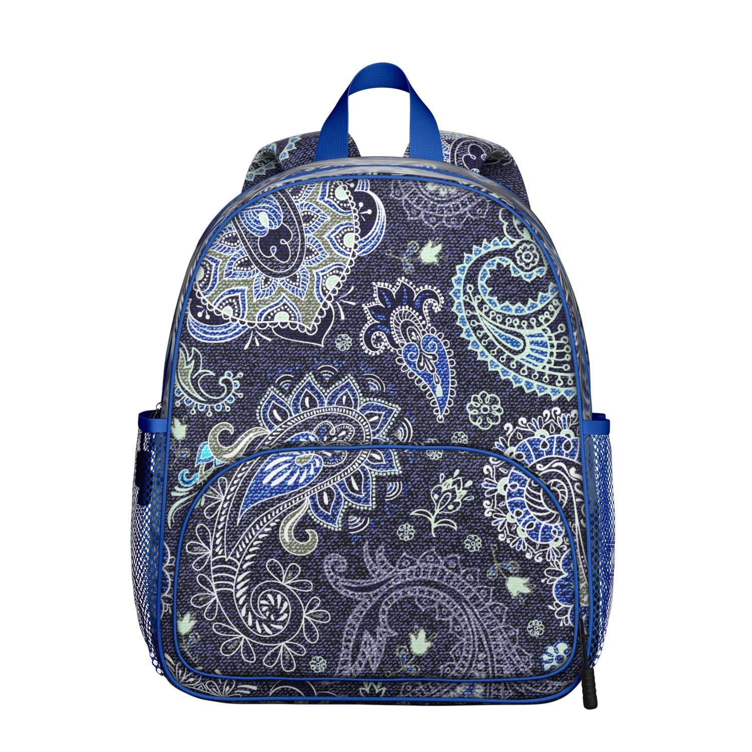 Retro Paisley Floral Backpack - Waterproof Ergonomic School Bag with ...