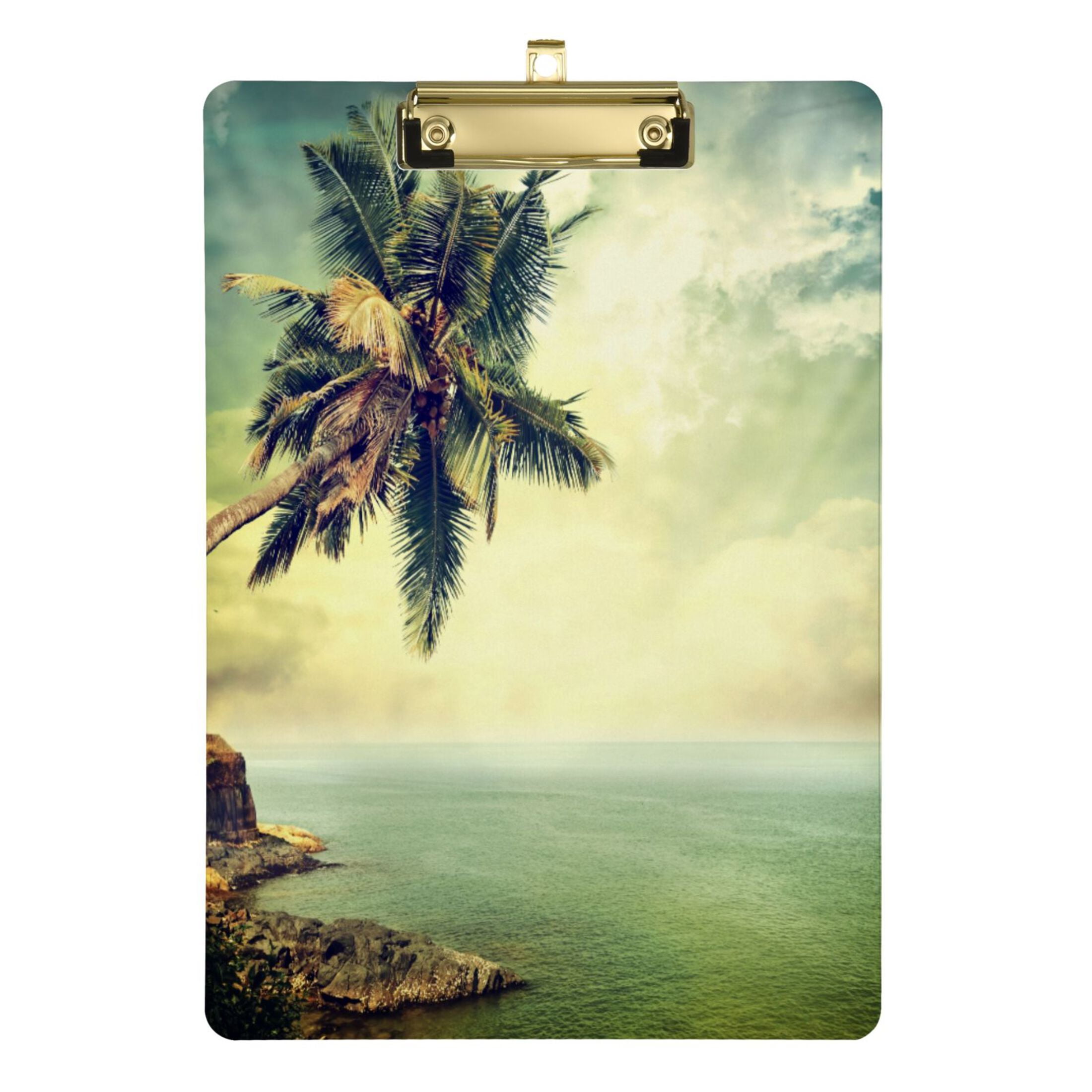 Retro Palm Tree and Sea Acrylic Clipboards A4 Standard Letter Size ...