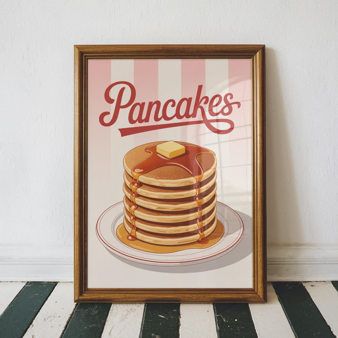Retro Pancake Poster, Positive Wall Art, Breakfast Cafe Decor, Kitchen ...