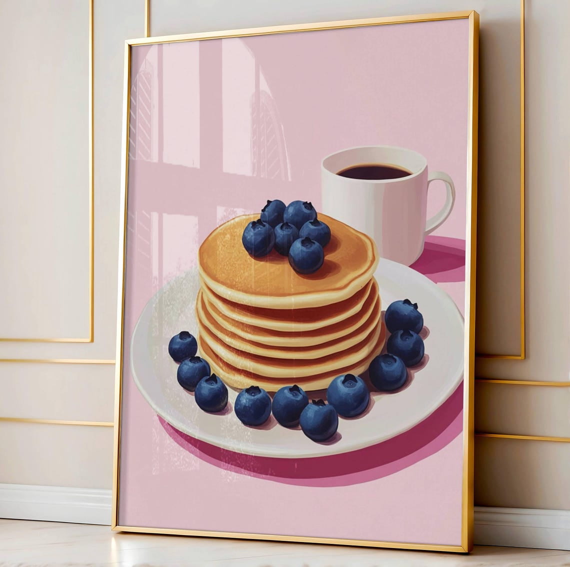 Retro Pancakes Breakfast Wall Art Coffee Brunch Poster Pastry Kitchen ...