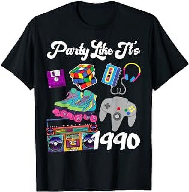 Retro Party Like It's 1990 30th Birthday Tees T-Shirt - Walmart.com