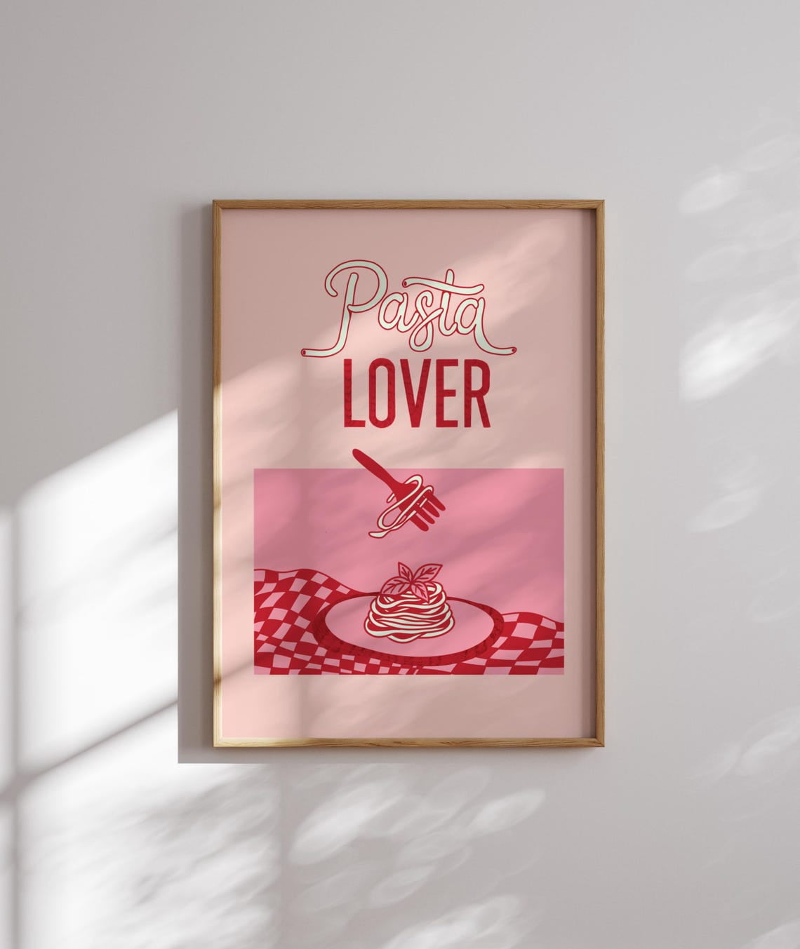 Retro Pasta Wall Art, Italian Kitchen Food Decor, Unframed Canvas Size ...