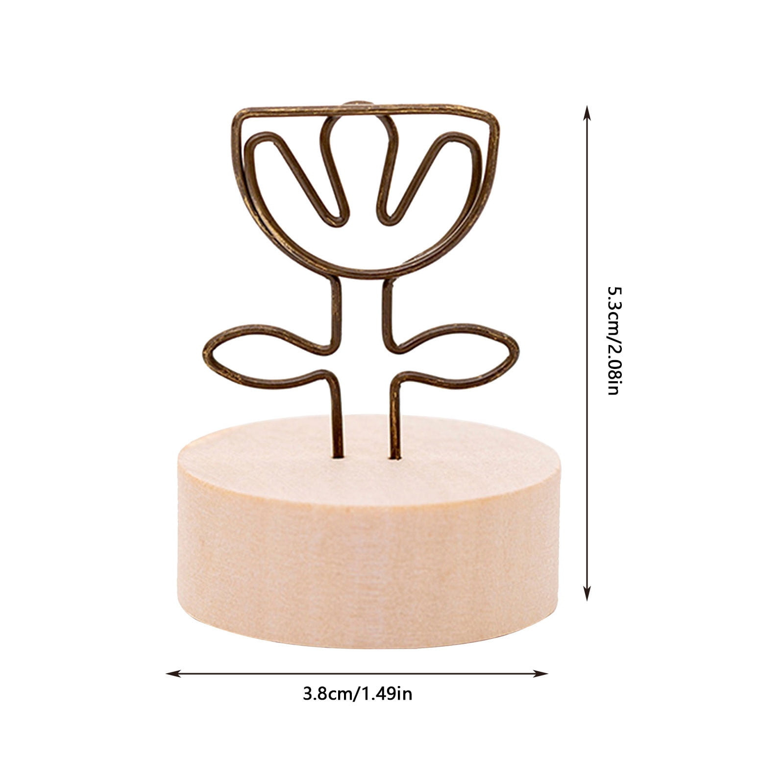 Retro Pastoral Wood Notepad Photo Clip-E (Flower), Wooden Card Holders ...