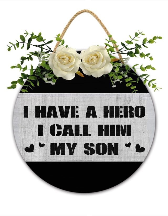 Retro Patriotic Sign Gift Farmhouse I Have a Hero Call Him My Son ...