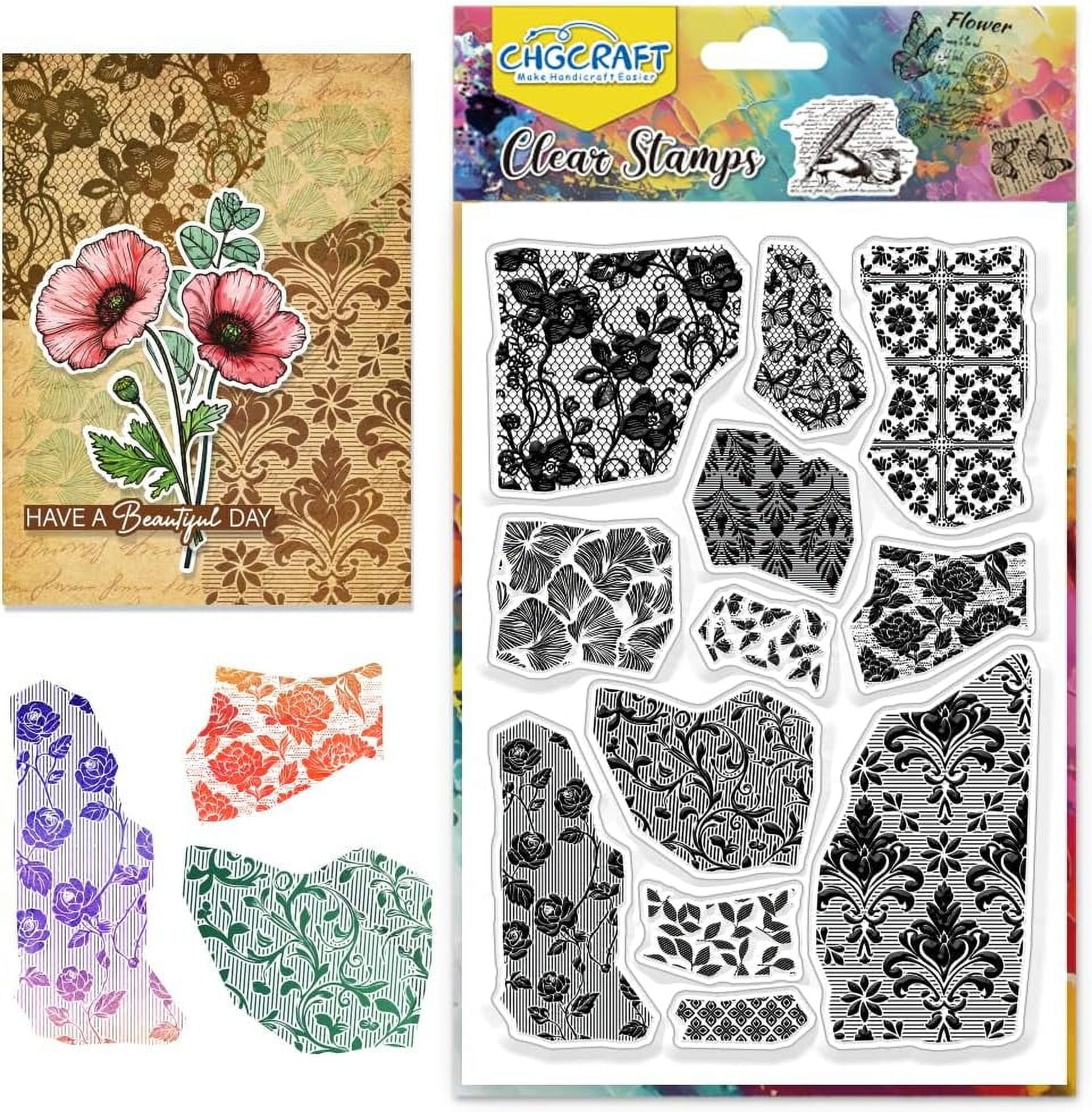 Retro Pattern Clear Stamps Flowers Transparent Silicone Stamps Clear ...