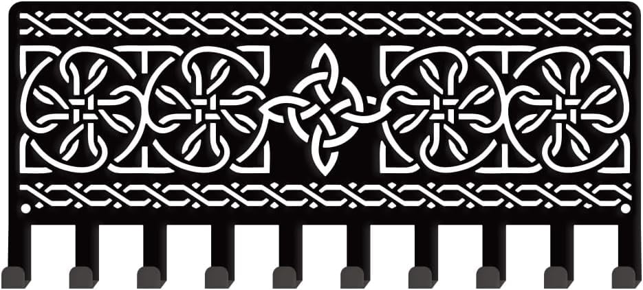 Retro Patterns Key Holder Wall Mount Key Hanger 10 Hooks Farmhouse Key ...