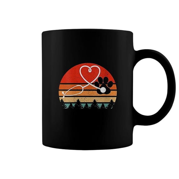 Retro Paw Print Stethoscope Veterinary Coffee Mug - Walmart.com