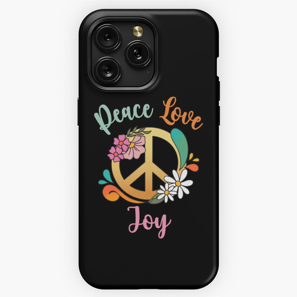 Retro Peace Love Joy Flower Sign Holiday Art for iPhone 17 16 15 14 13 ...