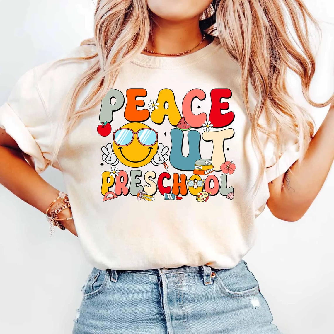 Retro Peace Out Preschool Shirt, Preschool Teacher Last Day Of School ...