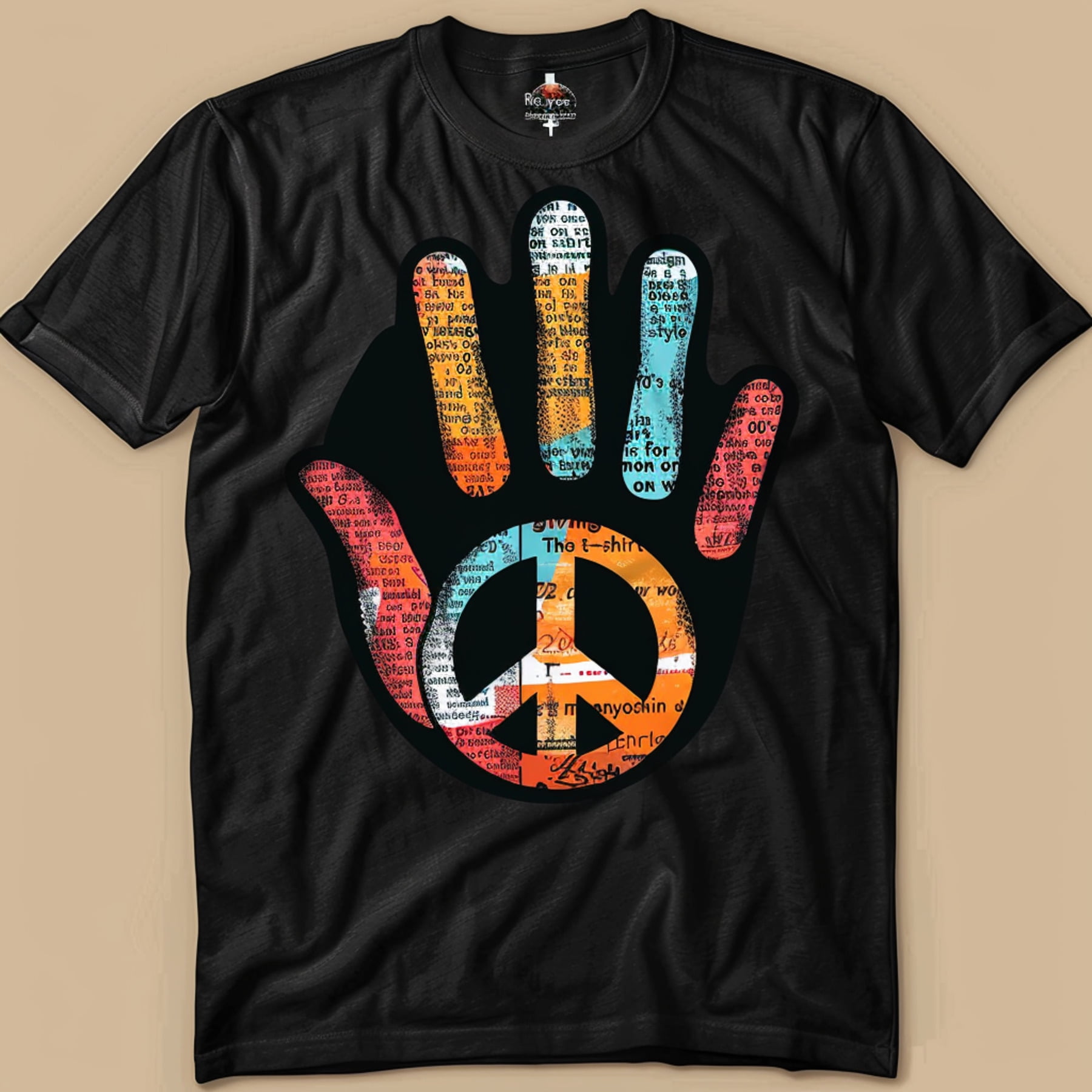 Retro Peace Sign Hand Vintage T Shirt 70s Color Palette Men Women Tee ...