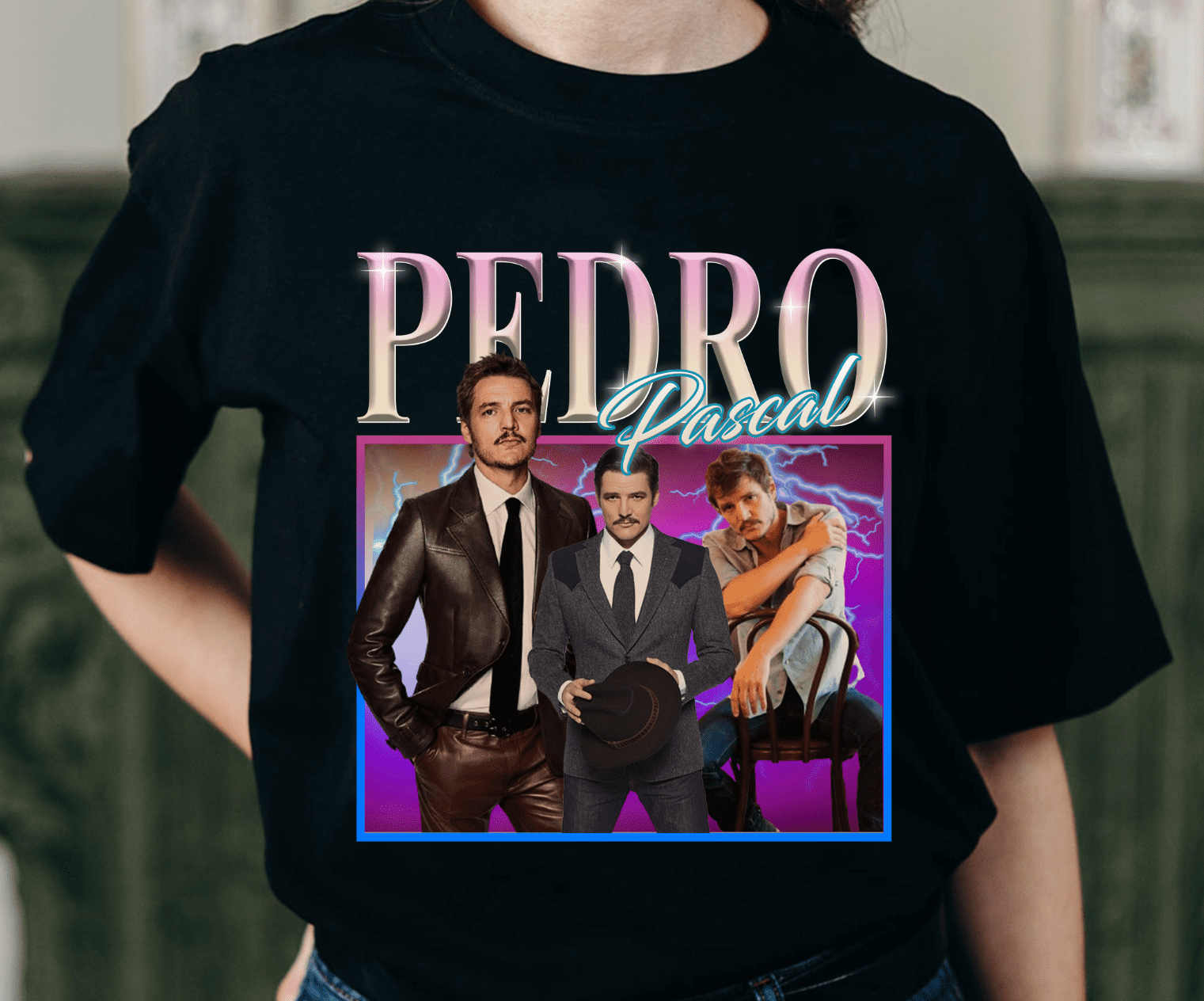 Retro Pedro Pascal Shirt-pedro pascal crewneck,pedro pascal sweatshirt ...