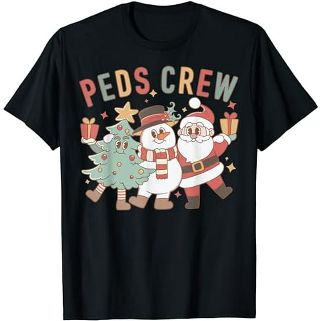 Retro Peds Crew Christmas Pediatric Nurse Nursing Group T-Shirt ...