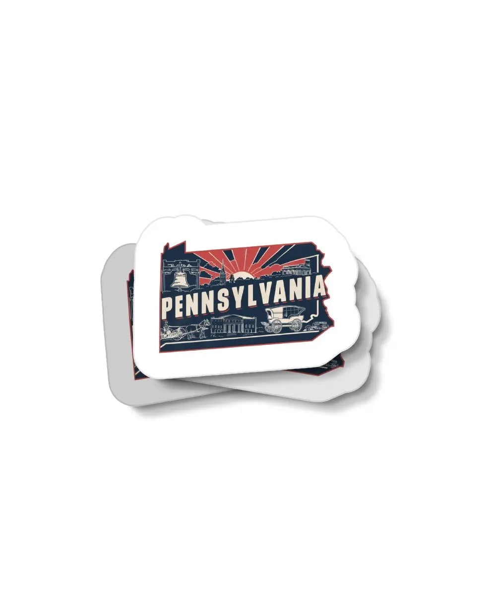 Retro Pennsylvania Waterproof Sticker - Walmart.com