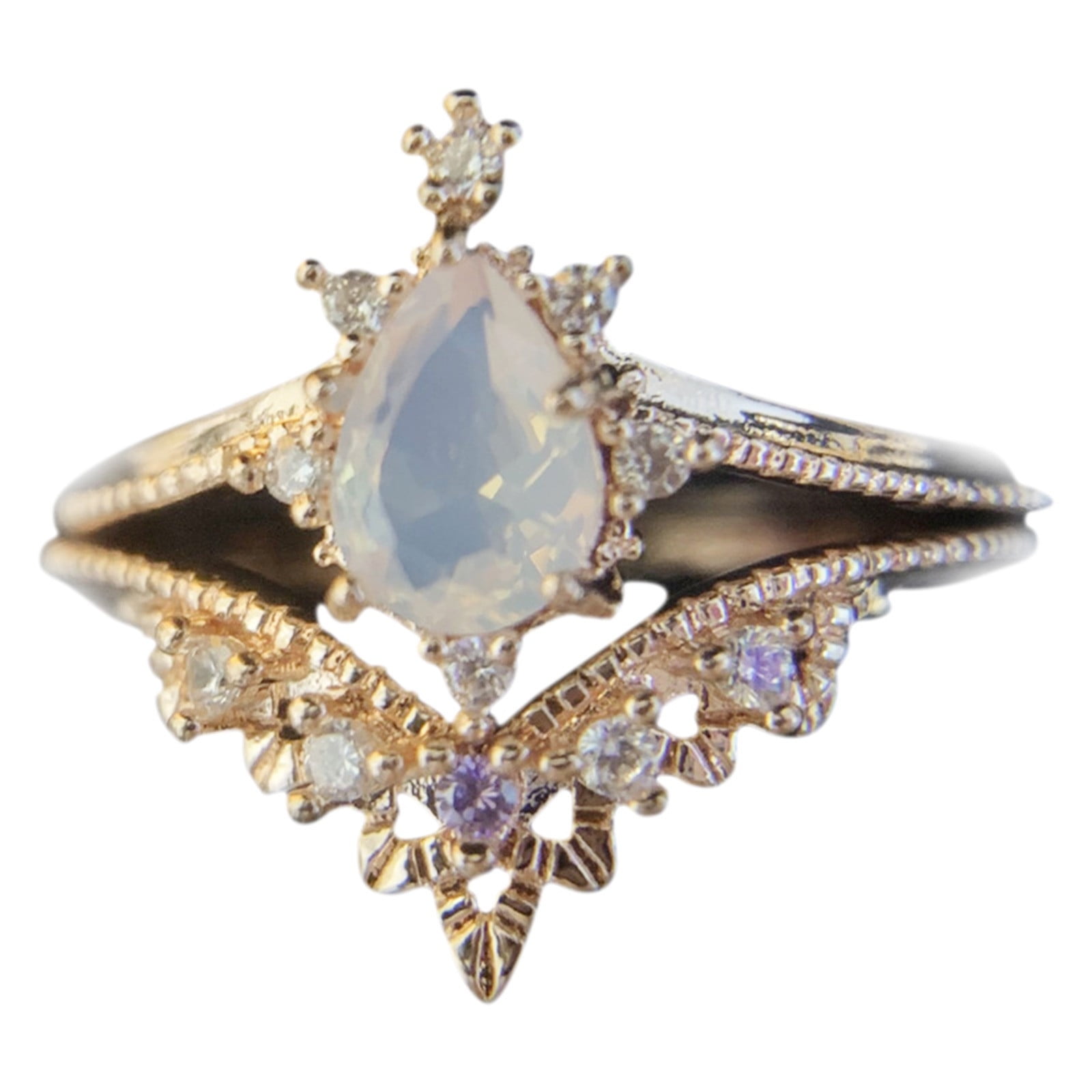 Retro Persian Lace Model Set Ring Female Plated Gilding Full ...
