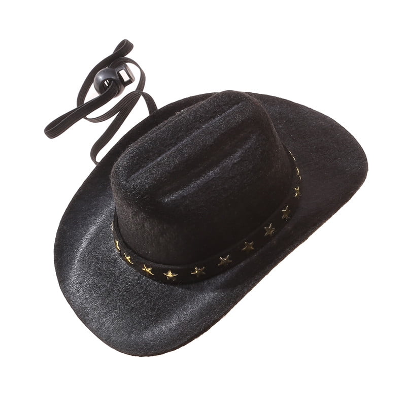 Retro Pet Hat Western Cowboy Dog Halloween Star Velvet Belt Funny Photo ...