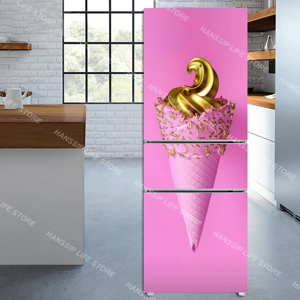Retro Ph Booth Fridge Door Sticker Waterproof Kitchen rative Wallpaper ...