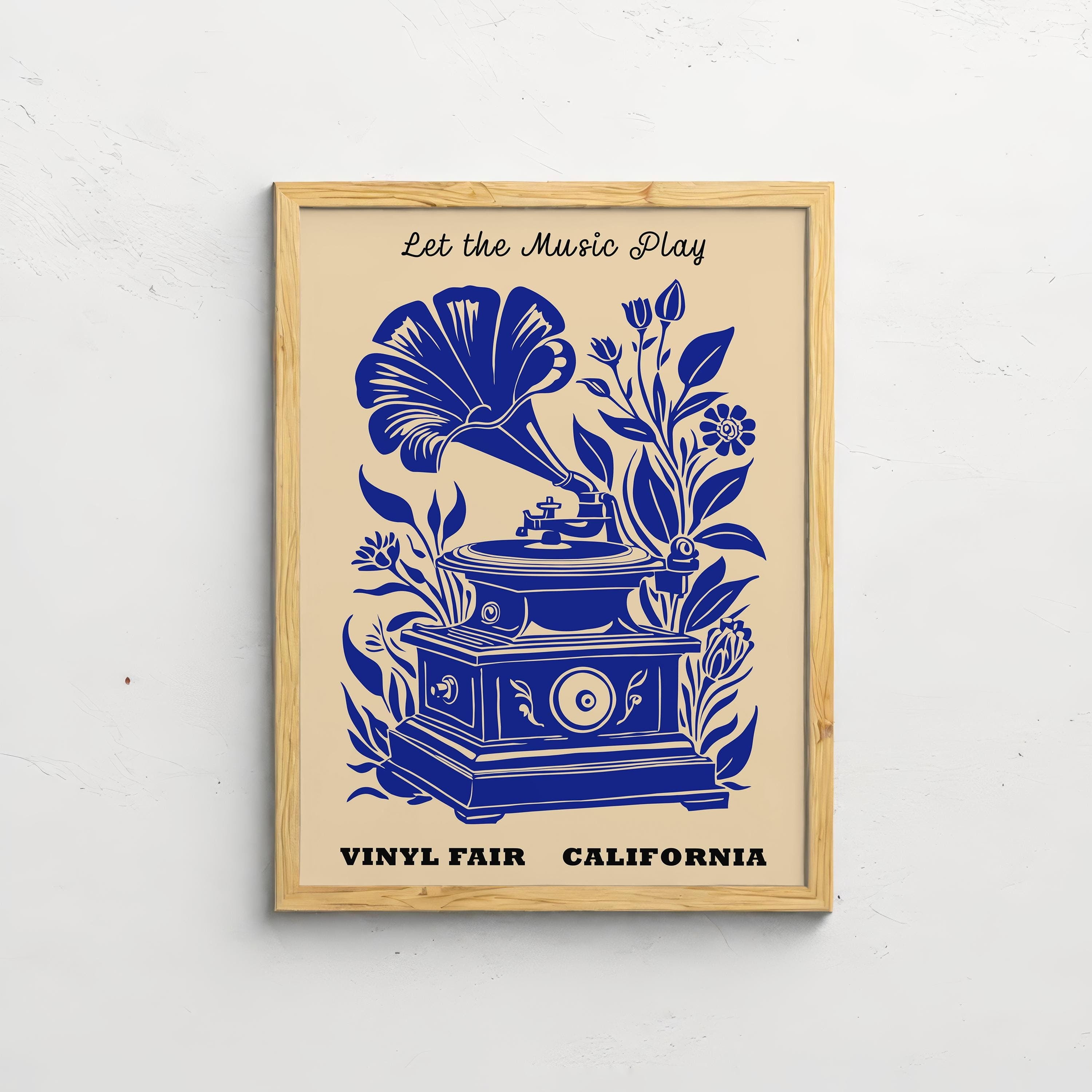 Retro Phonograph Art Print: California Vinyl Fair Poster UNFRAMED ...