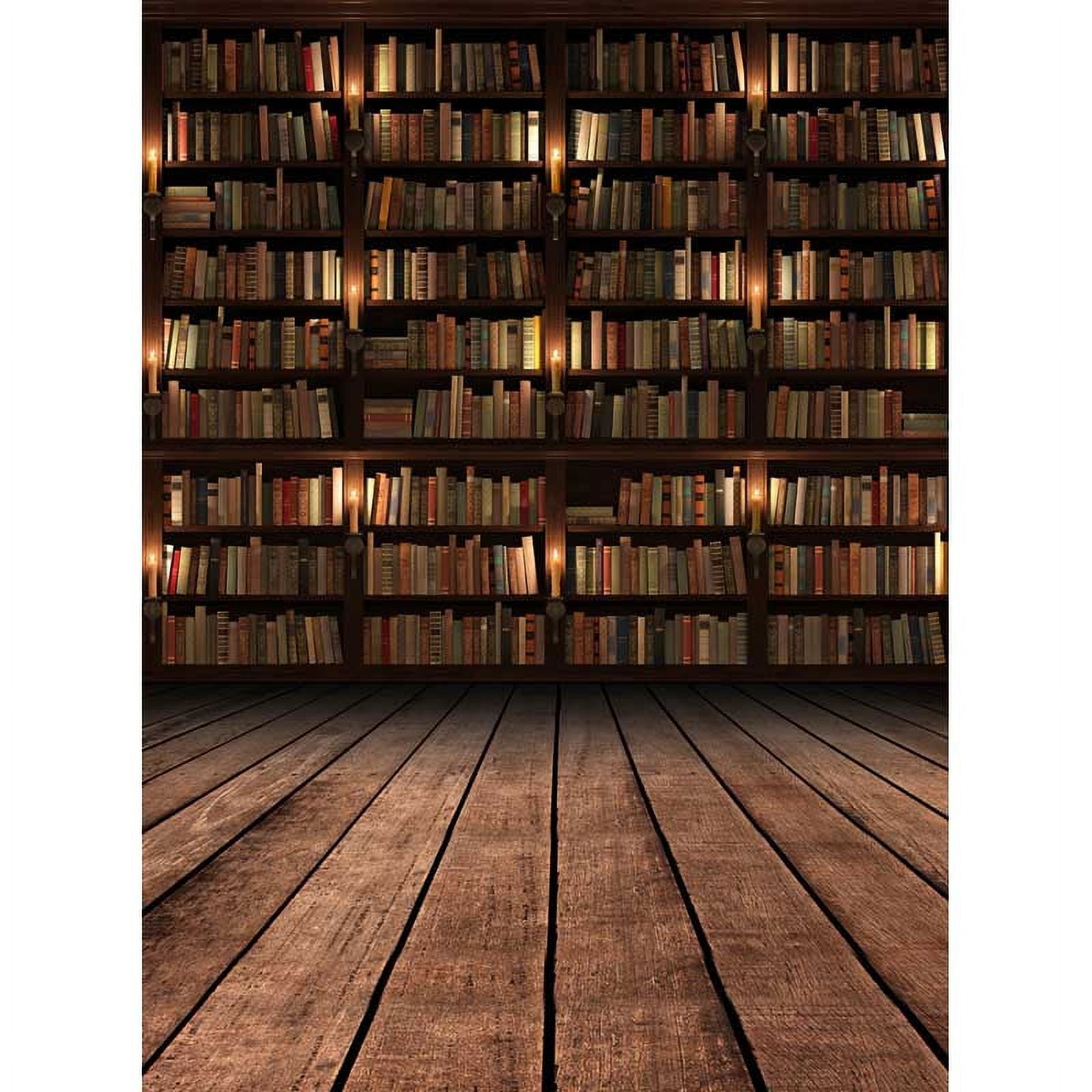 Retro Photography Backdrops Bookshelf Wooden Floor 3D Backgrounds for ...
