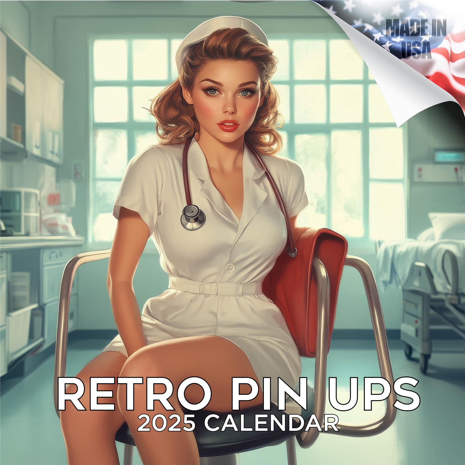 2024 2025 Retro Pin Ups Calendar - Sexy Model Monthly Wall Calendar - 12 x 24 Open - Thick No ...
