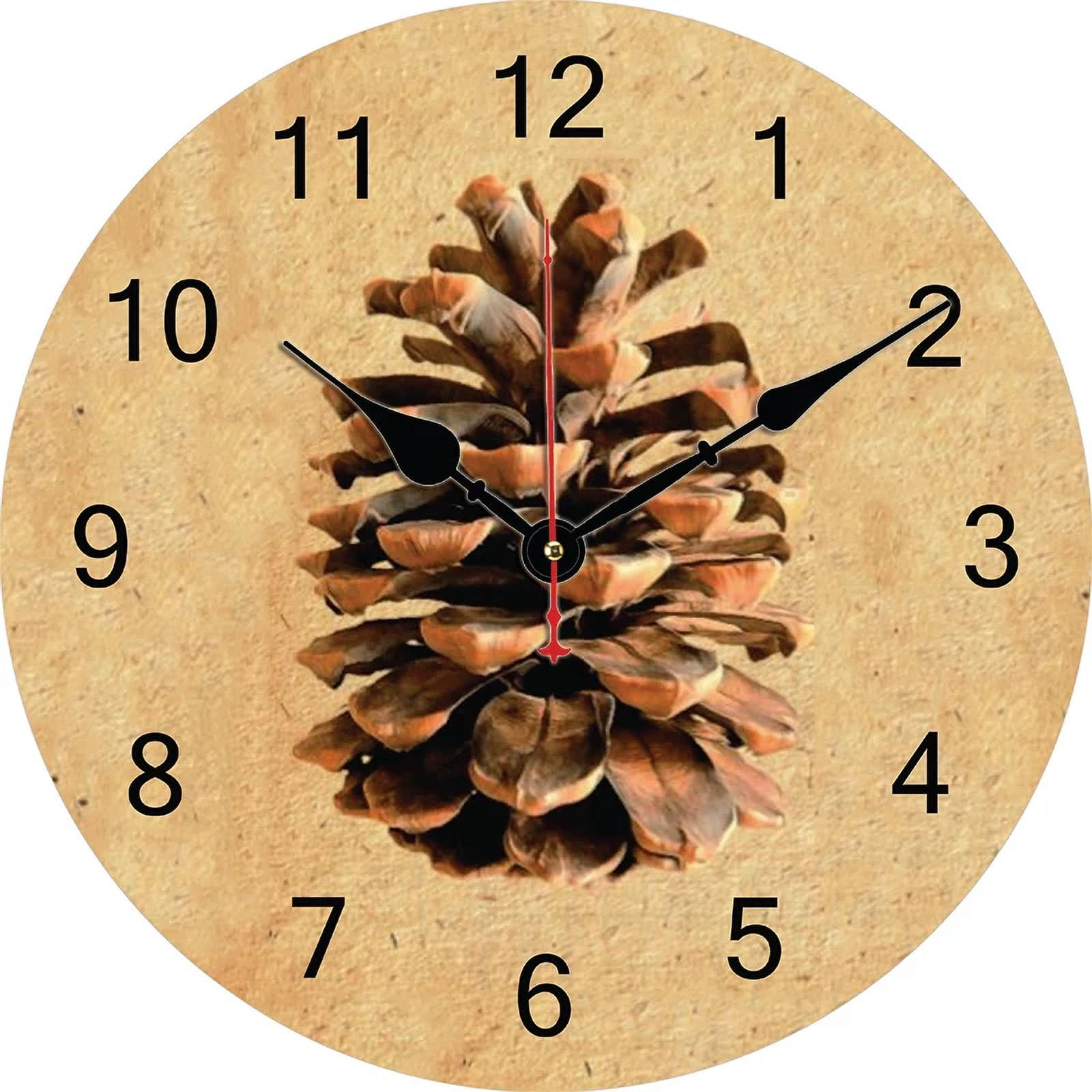 Retro Pine Nut Custom Large Clock Living Room Home Decor Round Wall ...