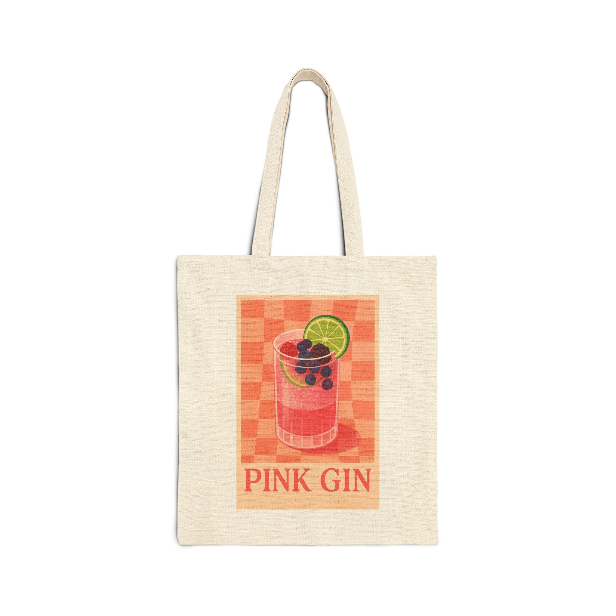Retro Pink Gin Tote Bag – Stylish and Fun Gift for Cocktail Lovers ...