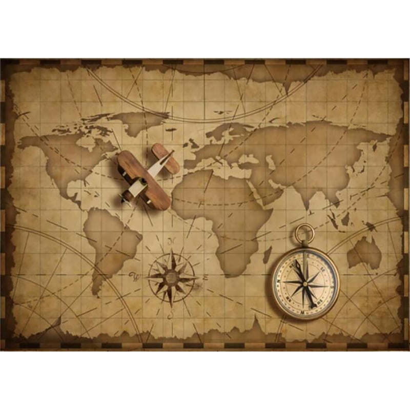 Retro Pirate Treasure Map Backdrop for Photography Nautical Island ...
