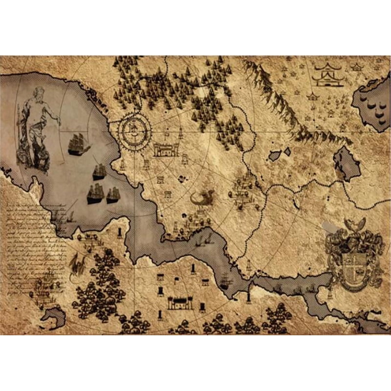 Retro Pirate Treasure Map Backdrop for Photography Nautical Island ...