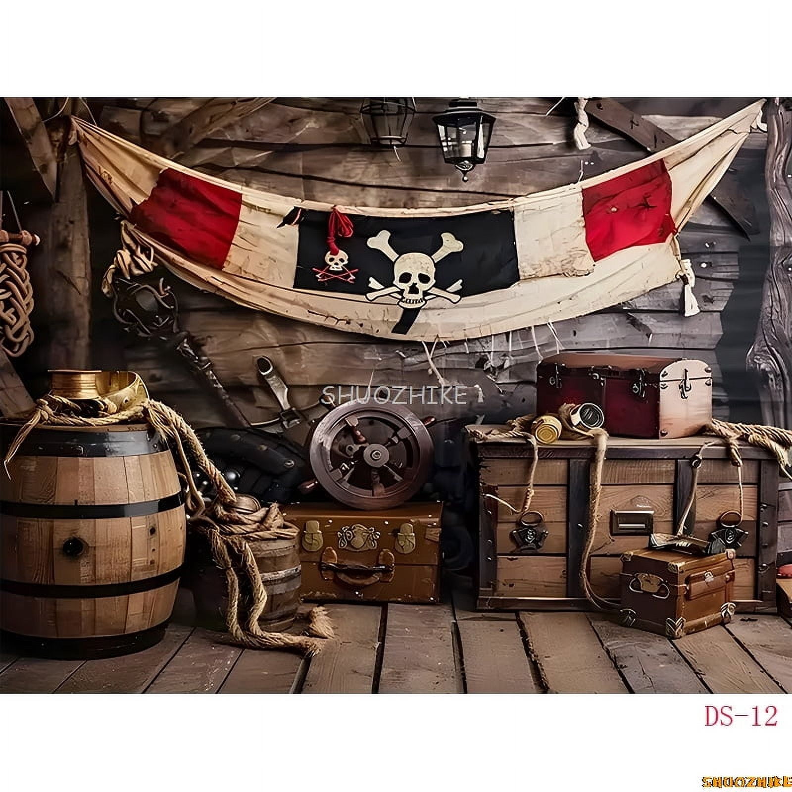 Retro Pirate Treasure Map Backdrop for Photography l Island Background ...