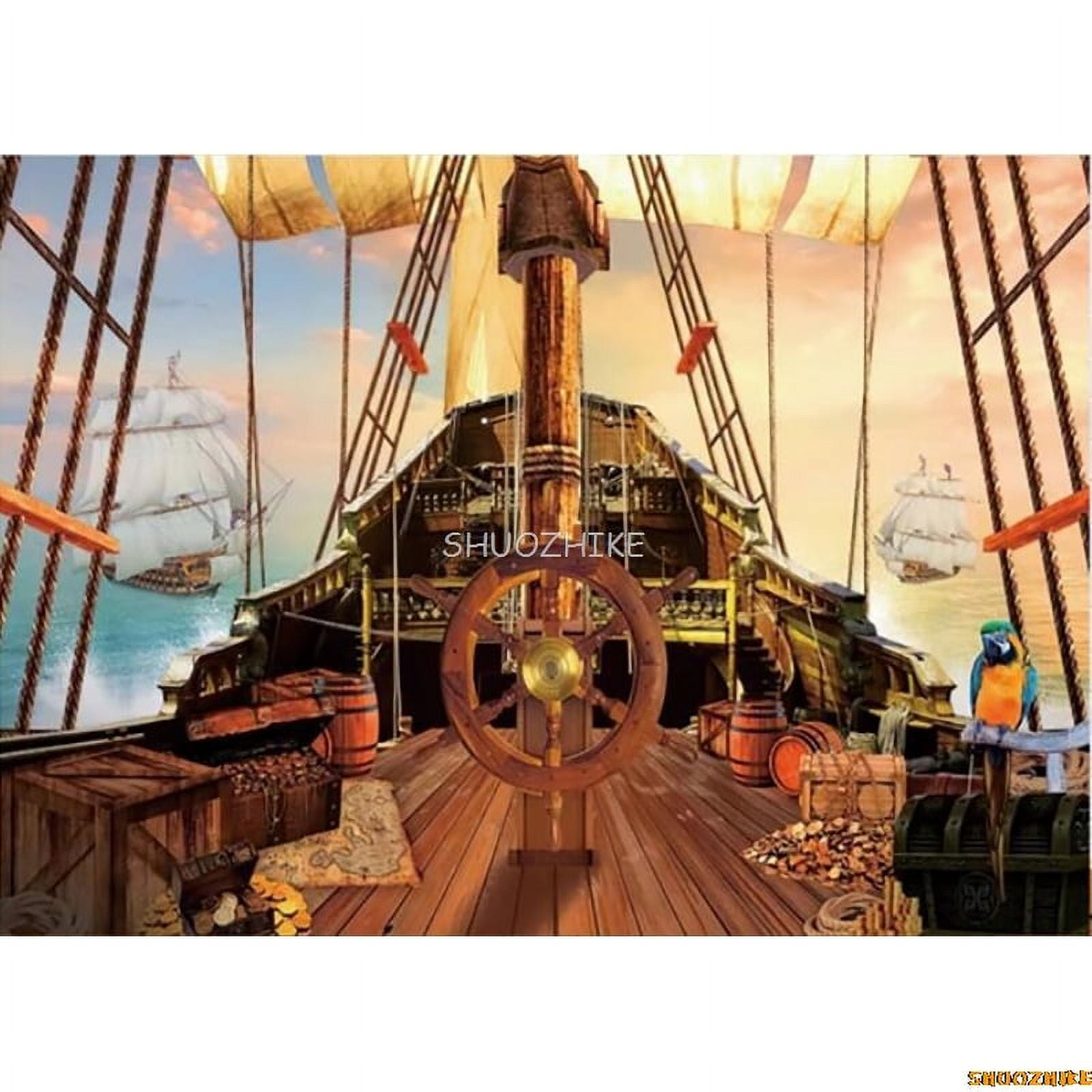 Retro Pirate Treasure Map Backdrop for Photography l Island Background ...