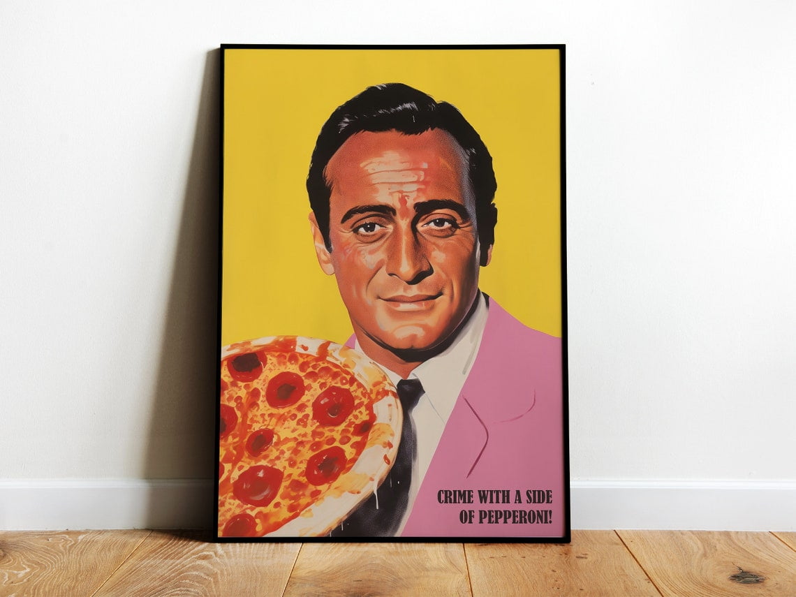 Retro Pizza Art Print Italian Pizza Wall Art Food Art 60S Kitchen Wall ...