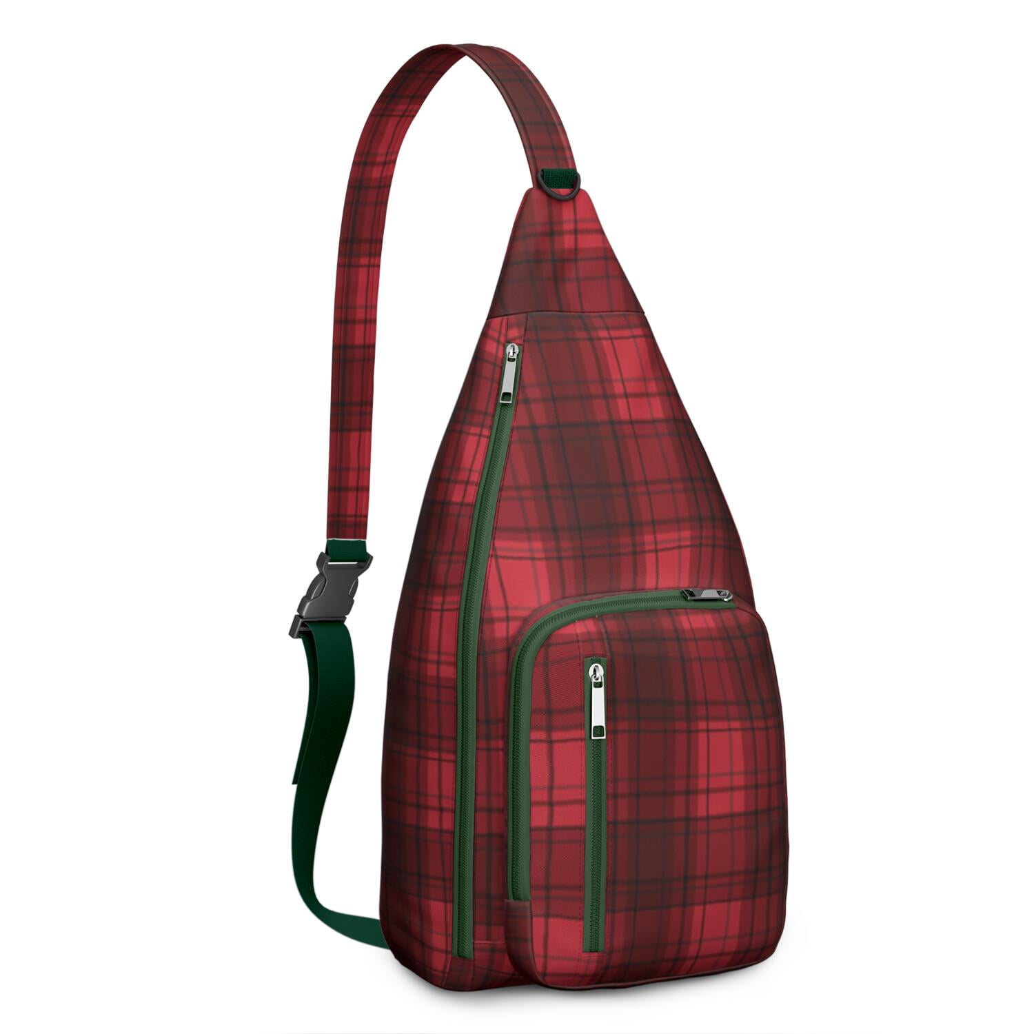 Retro Plaid Sling Backpack for Hiking & Travel – Vintage Checkered ...