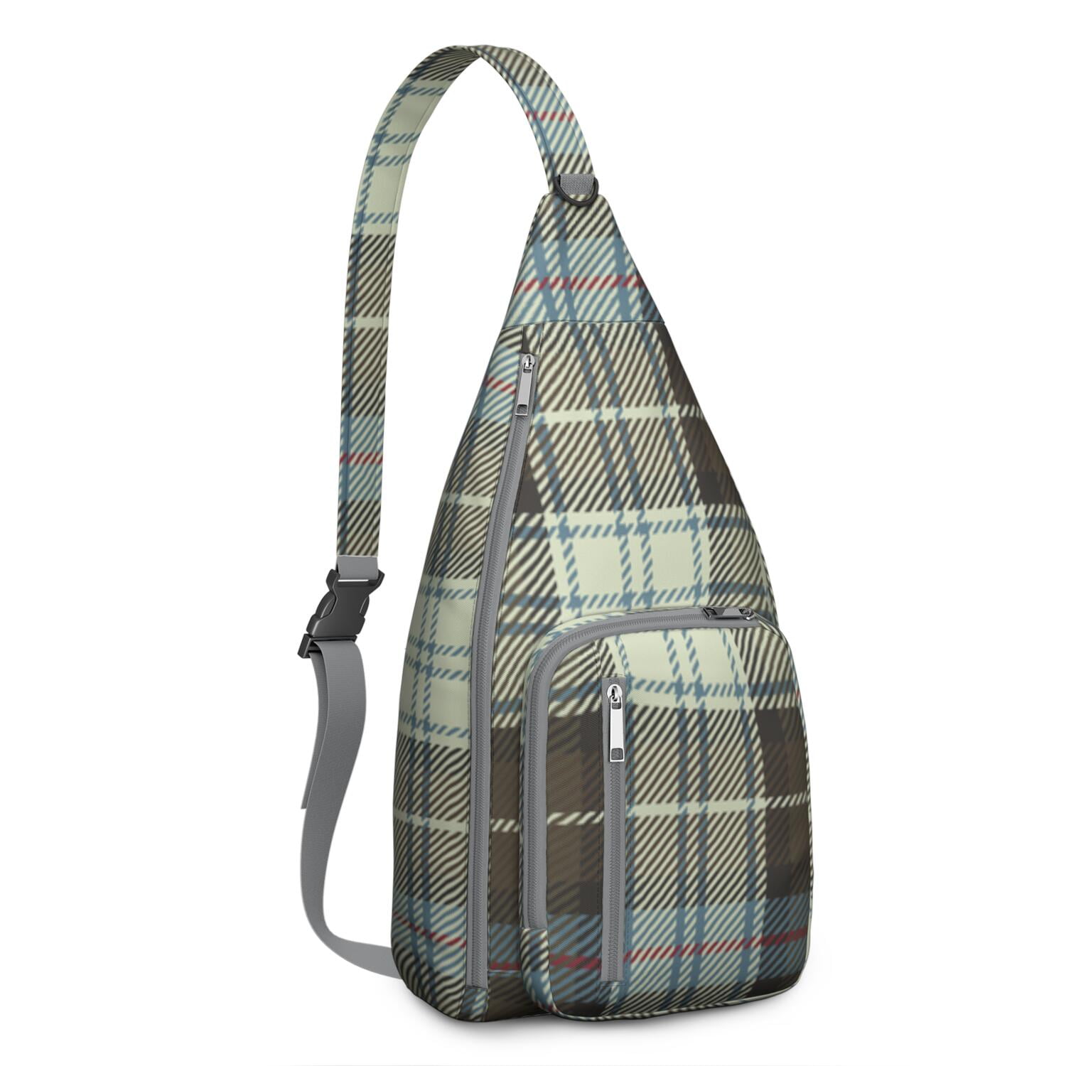Retro Plaid Sling Backpack for Hiking & Travel – Vintage Checkered ...