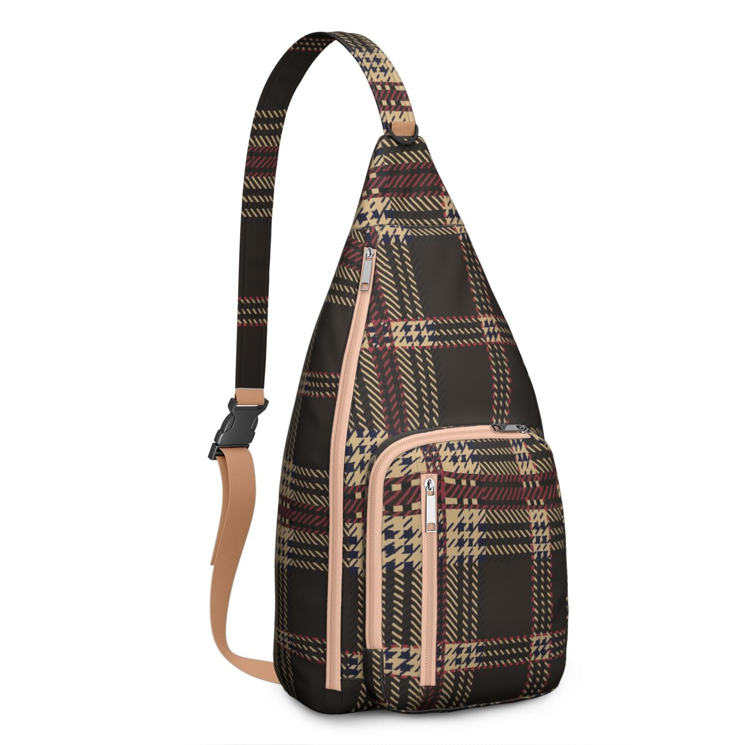 Retro Plaid Sling Backpack for Hiking & Travel – Vintage Checkered ...