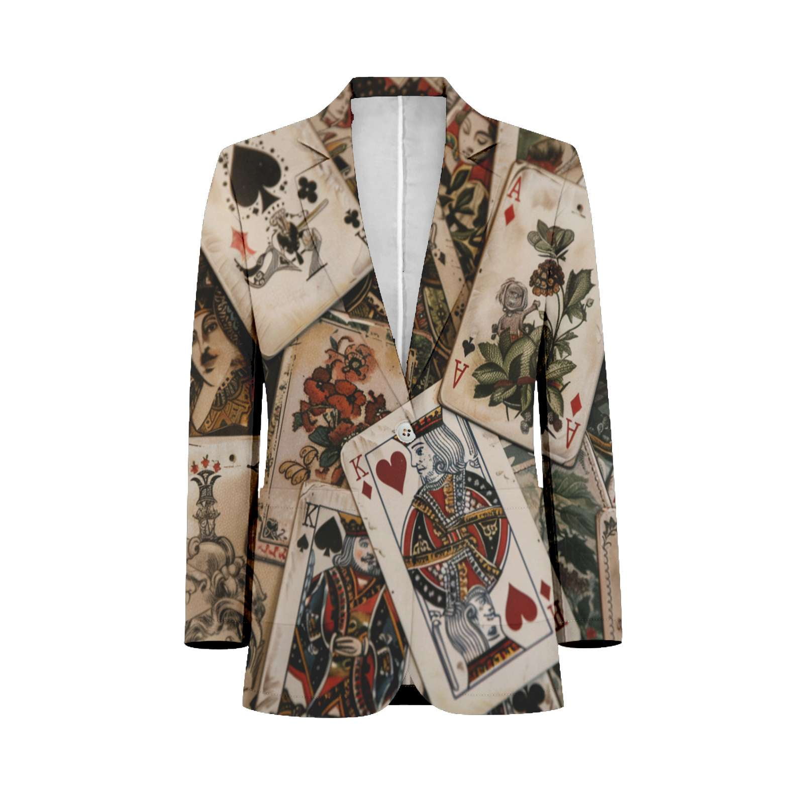Retro Playing Cards Men's Suit Blazer Casual Party Wear Slim Fit Suit ...