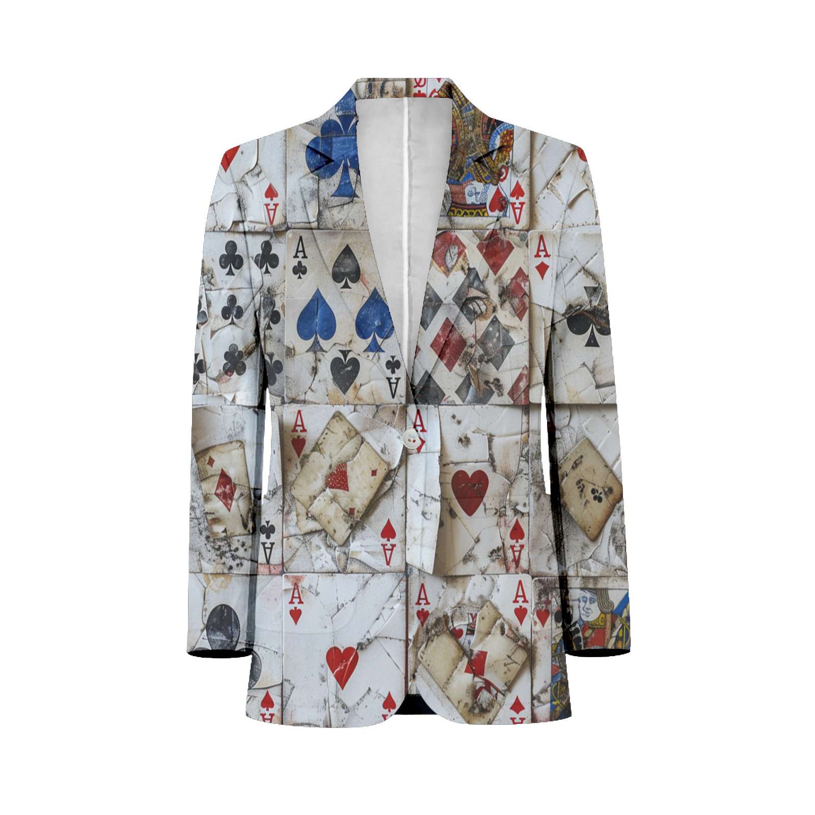 Retro Playing Cards Men's Suit Blazer Casual Party Wear Slim Fit Suit ...