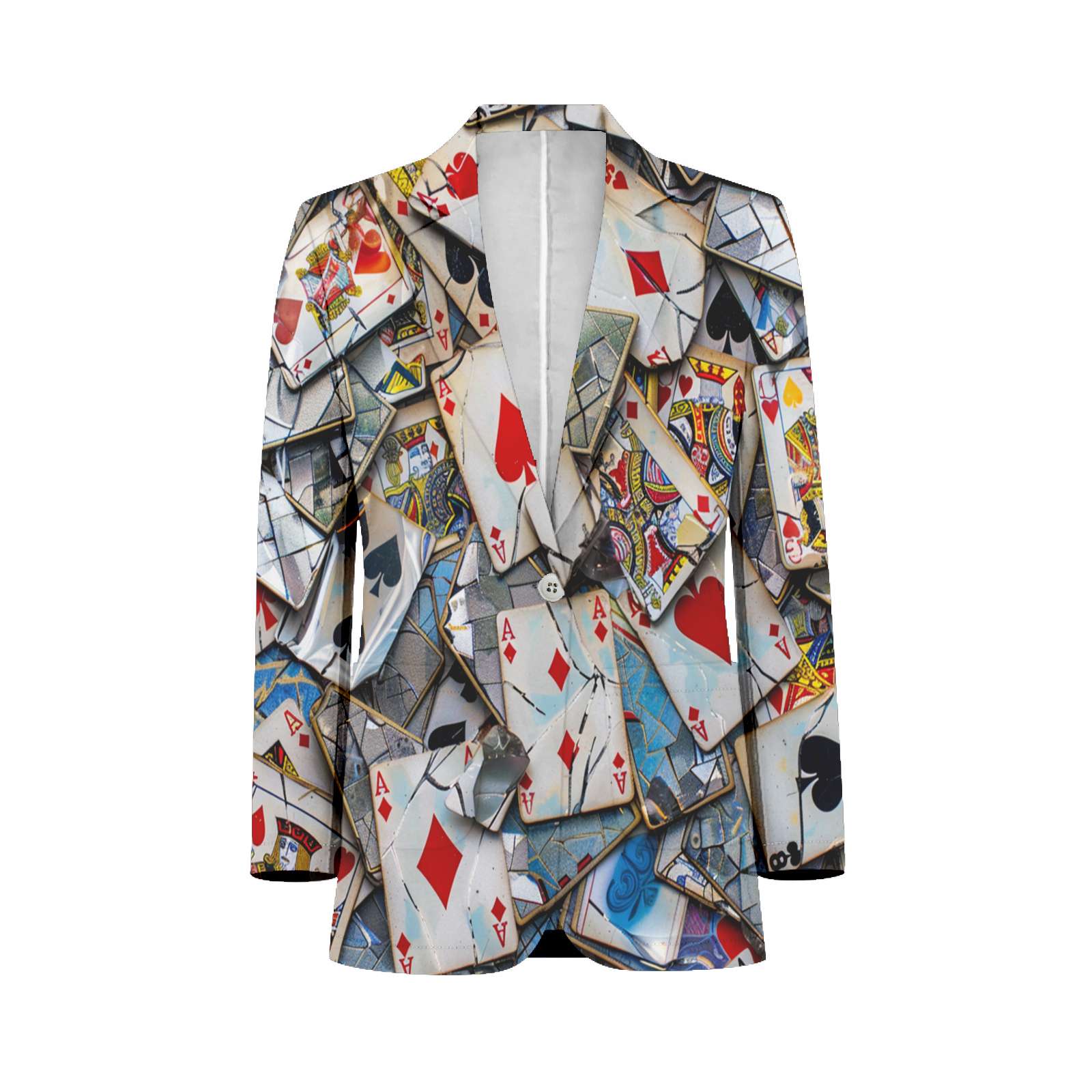 Retro Playing Cards Men's Suit Blazer Casual Party Wear Slim Fit Suit ...