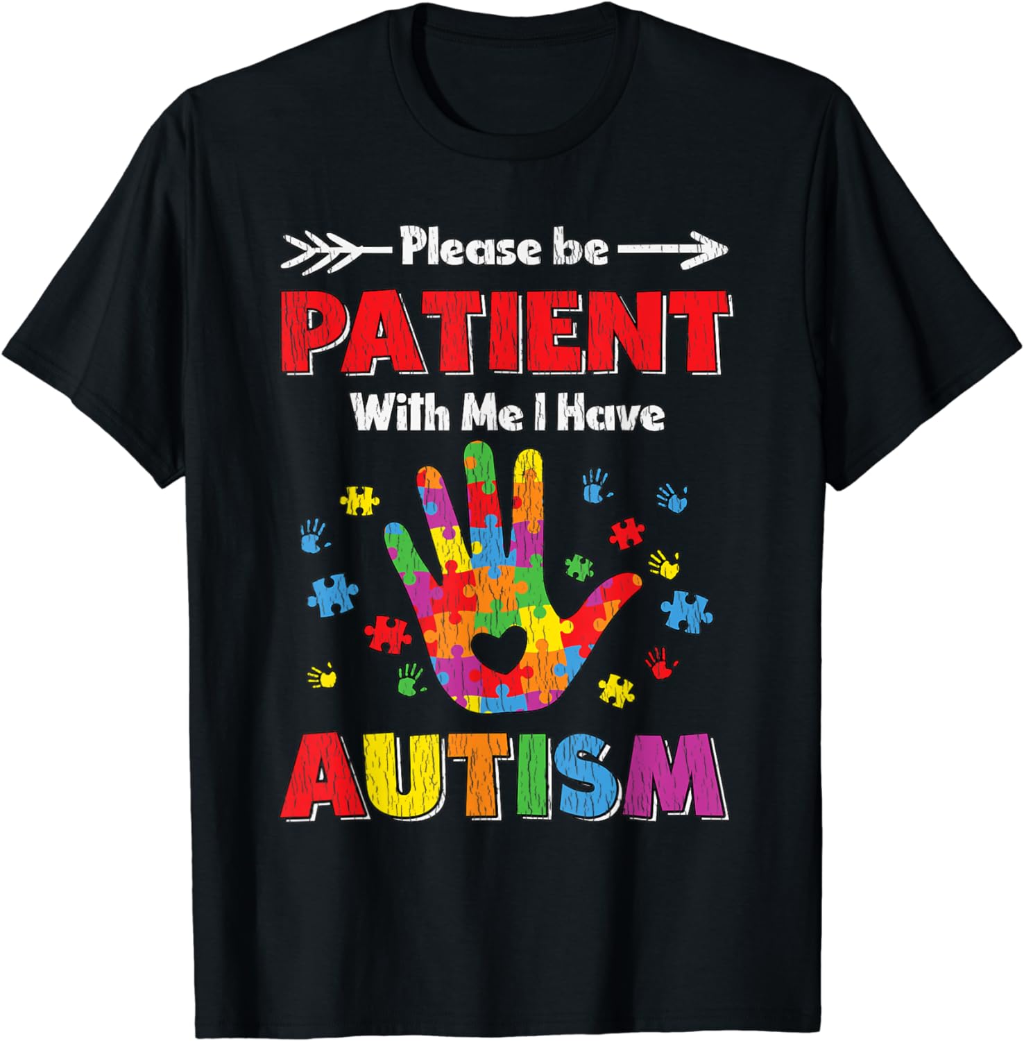 Retro Please Be Patient With Me I Have Autism Autistic Kids T-Shirt ...