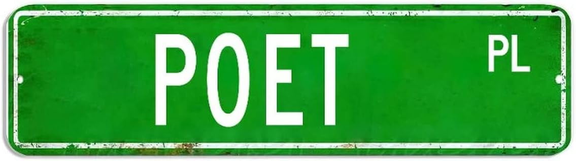 Retro Poet Street Sign, Poet Occupation Aluminum Road Sign, Poet Tin ...