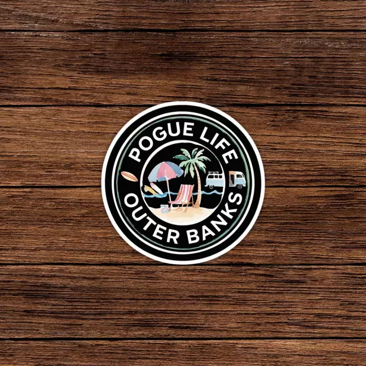 Retro Pogue Life Outer Banks Sticker - Van Beach Summer Surf Decalphone ...