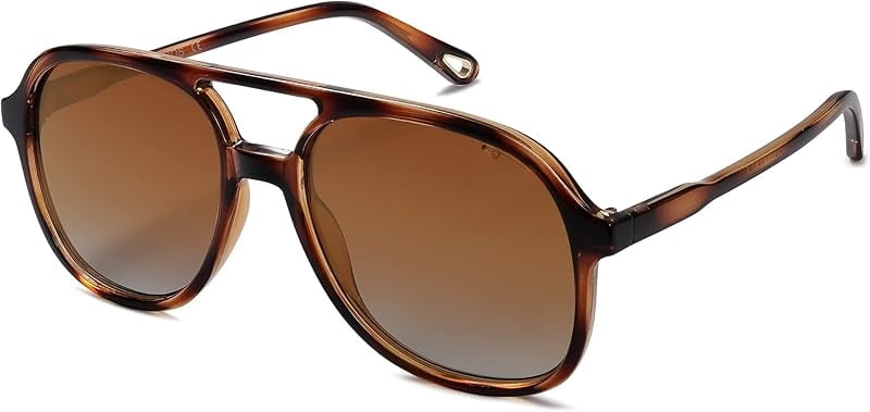 Retro Polarized Aviator Sunglasses for Women Men Classic 70s Vintage ...