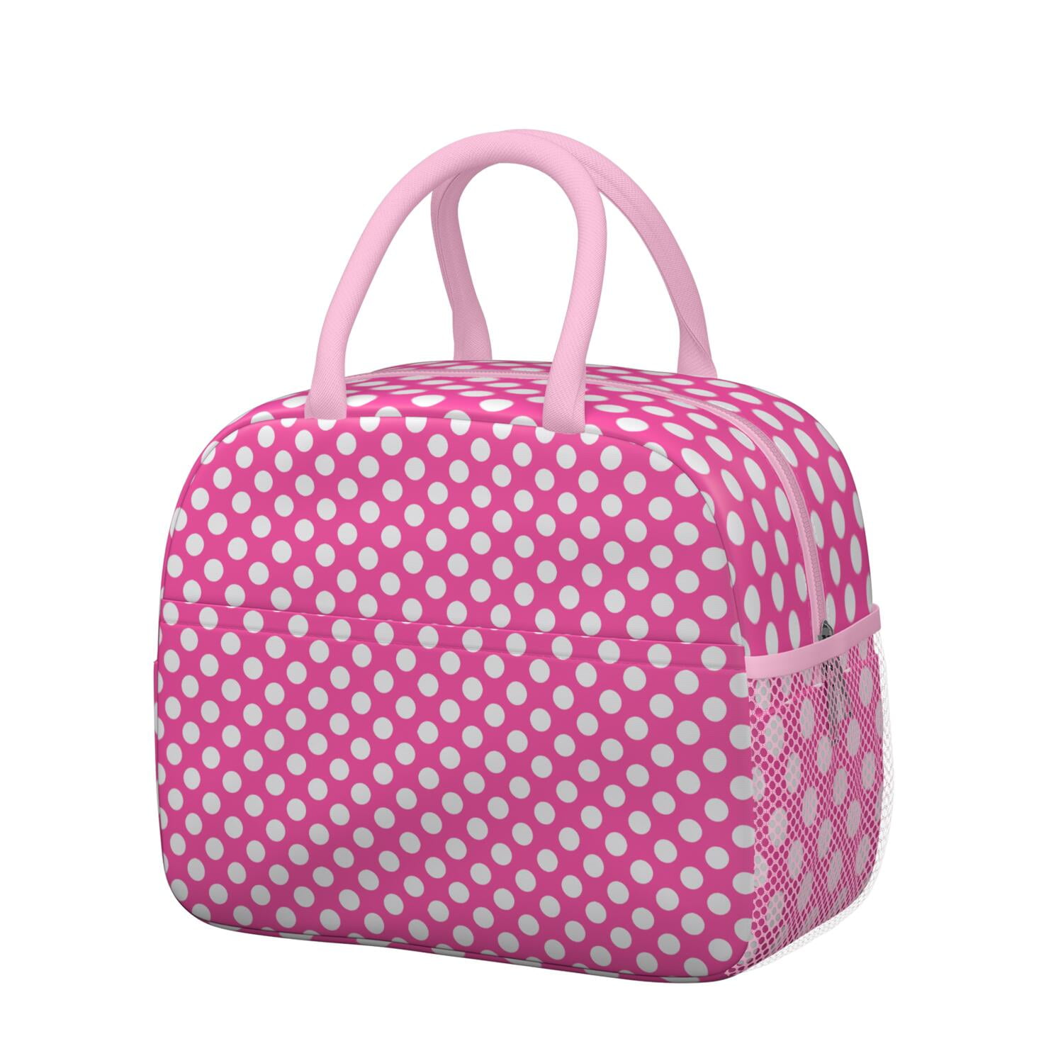 Retro Polka Dot Aesthetic Lunch Bag - Insulated & Durable Thermal Lunch Tote for Adults, Splash ...