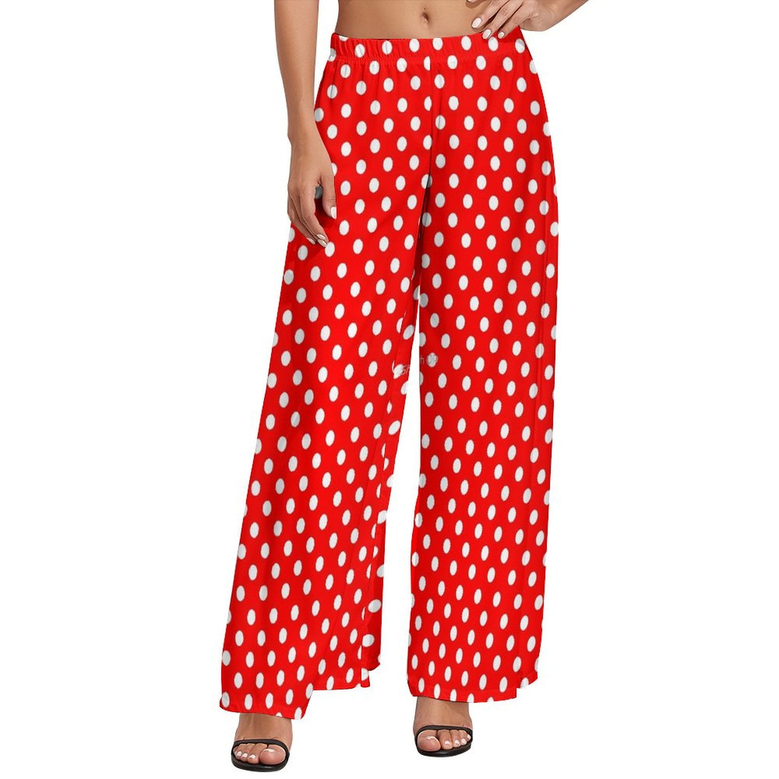 Retro Polka Dots Pants Black And Yellow Trendy Wide Pants Female ...